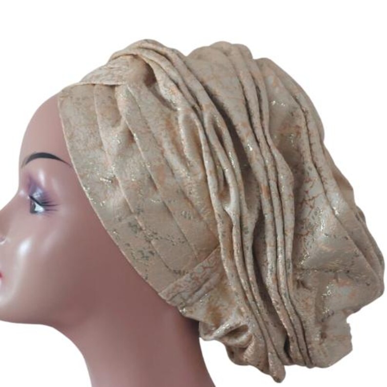 African Ready to Wear Auto Gele, Head Wrap, Damask Head Tie, Nigerian ...