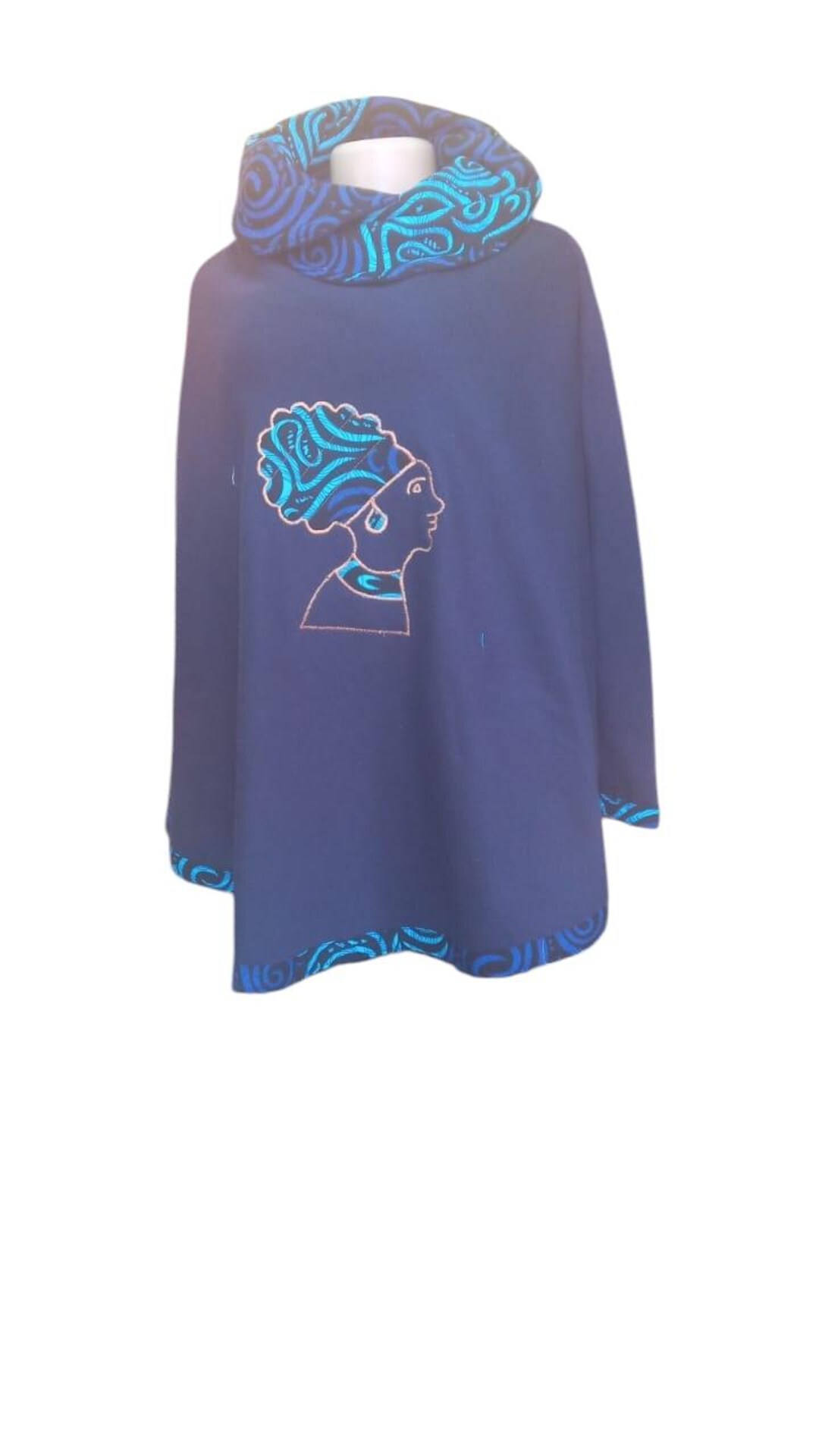 African-inspired Hooded Poncho | Handmade Cape With Vibrant Ankara ...
