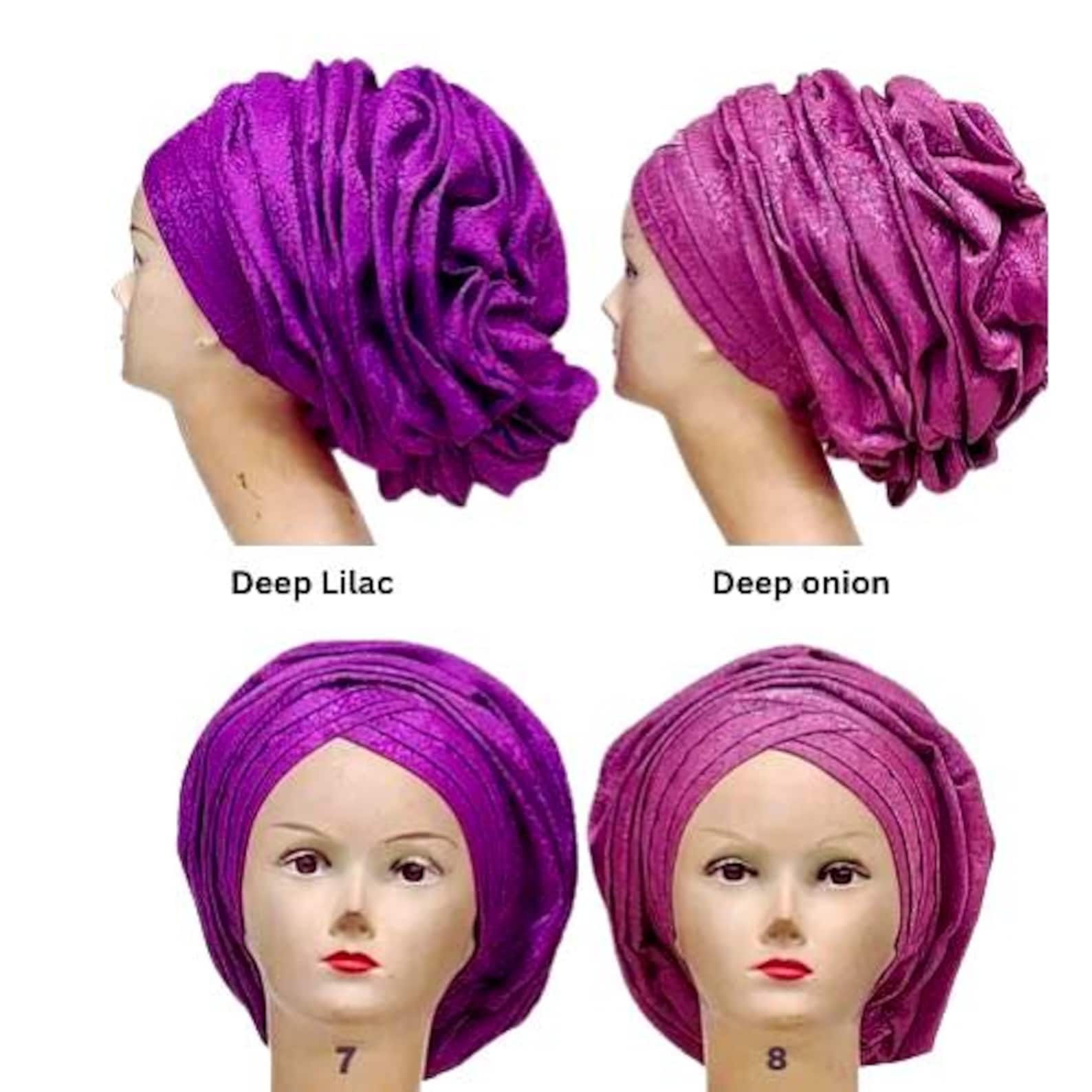 Olori Pastel Patterned Damask Autogele Turban - Etsy