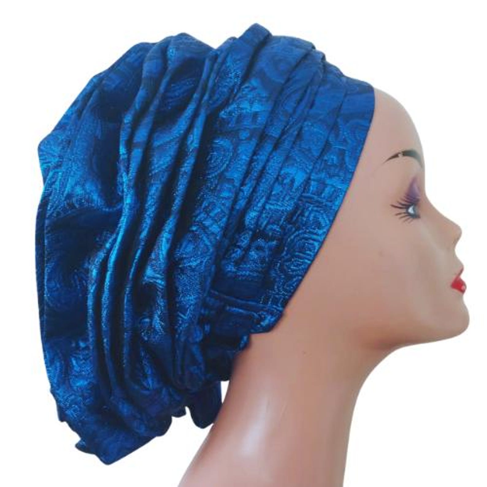 African Ready to Wear Auto Gele, Head Wrap, Damask Head Tie, Nigerian ...
