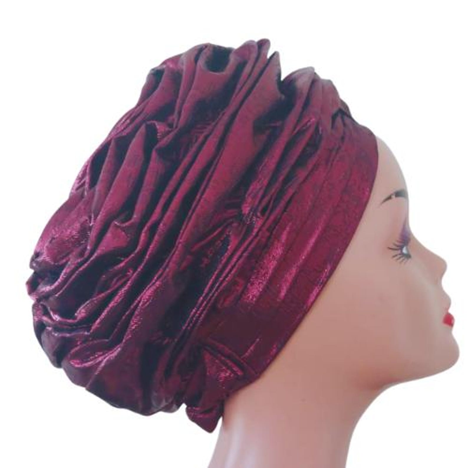 African Ready to Wear Auto Gele, Head Wrap, Damask Head Tie, Nigerian ...