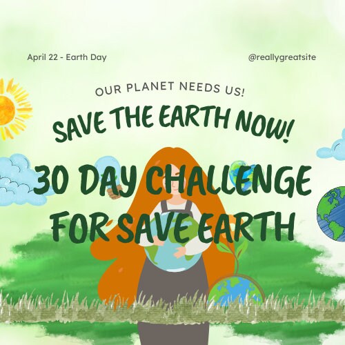 Printable Save Earth 30 Day Challenge - Etsy
