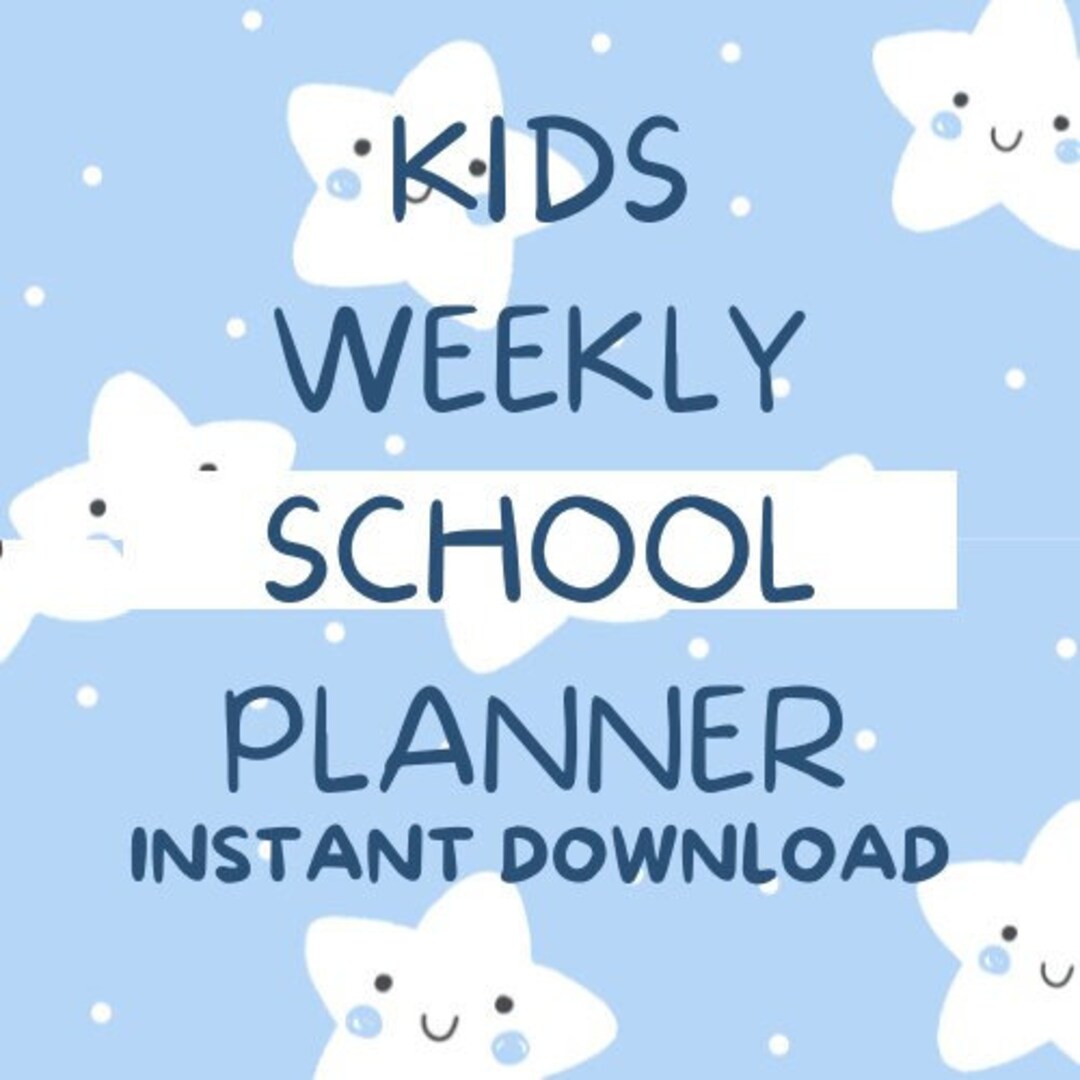 Printable Kids Weekly School Planner - Etsy