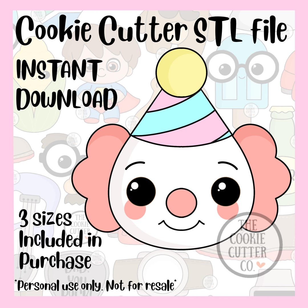 Clown Cookie Cutter STL File - Etsy