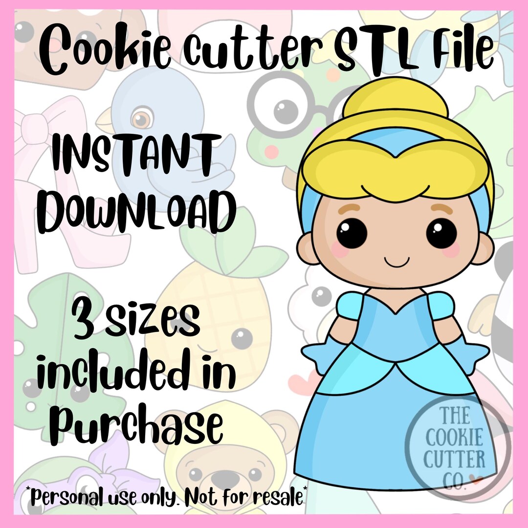 Cinderella Cookie Cutter STL File - Etsy
