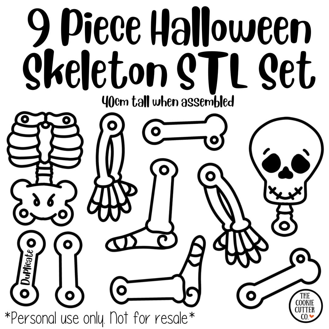 9 Piece Skeleton STL Set - Etsy