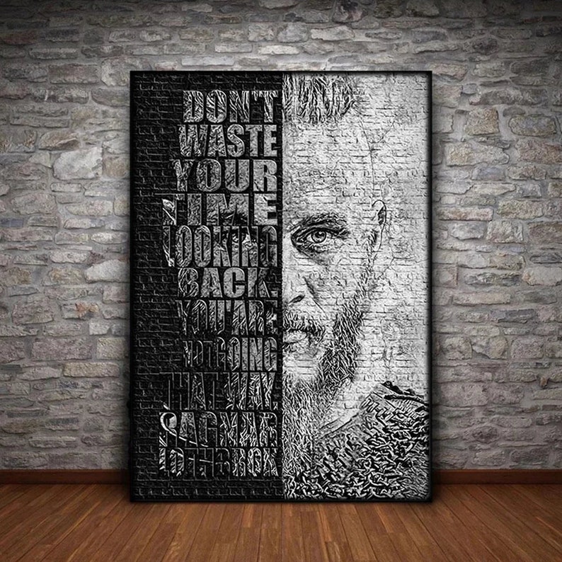 Black and White Ragnar Lothbrok Painting Movie Posters Living Room ...