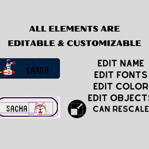Space Theme Editable Printable School Supply Labels / Daycare Labels ...