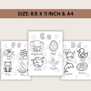 Printable Educational ABC Alphabet Coloring Pages for Kids / 26 ...