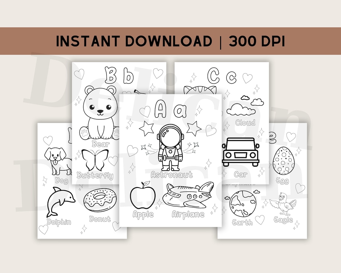 Printable Educational ABC Alphabet Coloring Pages for Kids / 26 ...