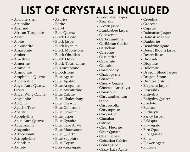Mist - 300 Printable Crystal Meaning Cards / Crystal Information Cards ...