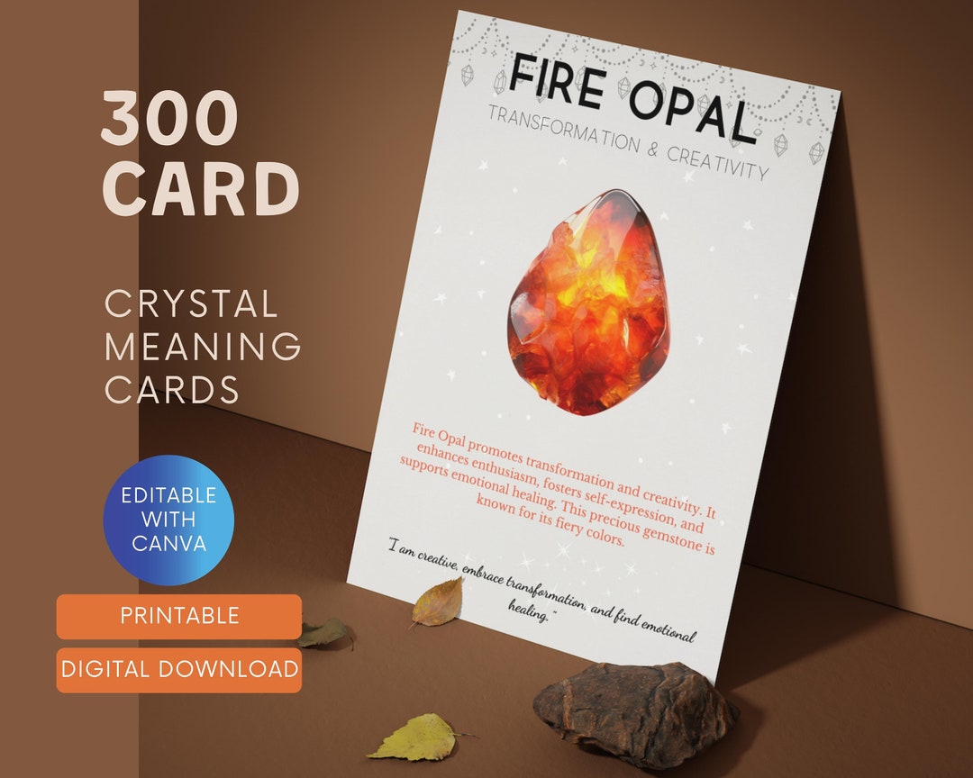 300 Printable Crystal Meaning Cards / Crystal Information Cards ...