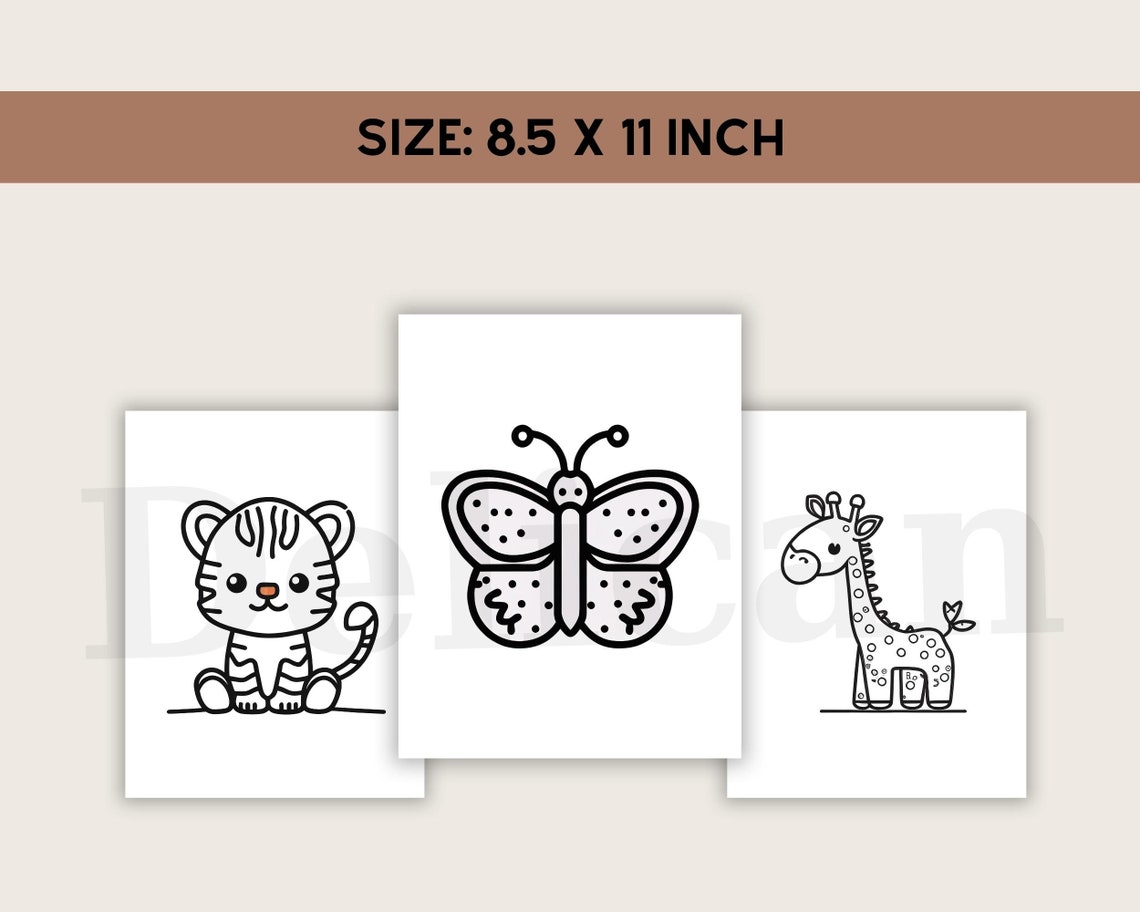Printable Educational Animal Coloring Pages for Kids / 26 - Etsy