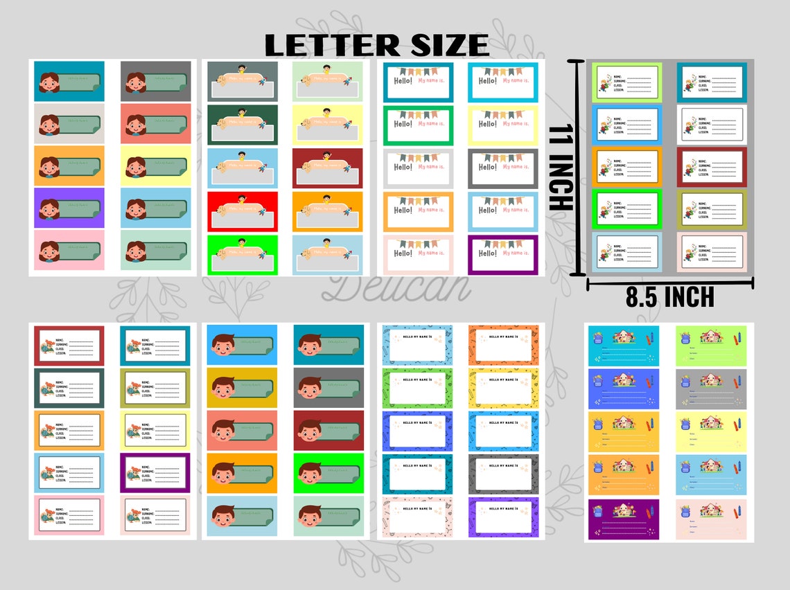 Editable Customizable Printable School Supply Labels for Kids, SVG ...