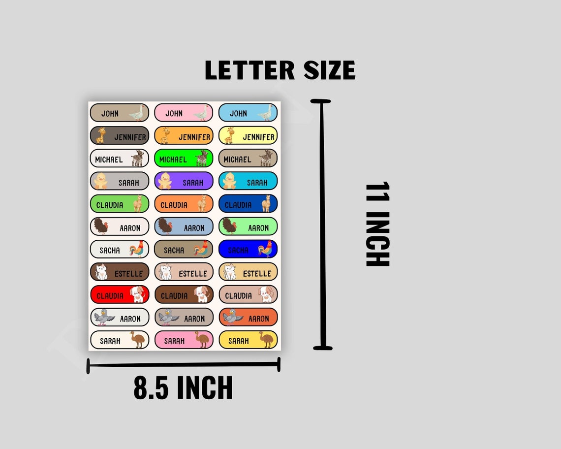 Farm Animal School Supply Labels Editable Printable / Daycare Labels ...