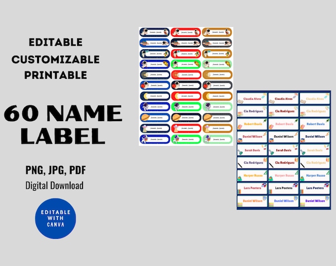 School Supply Labels / Name Labels for School Supplies / School Labels ...