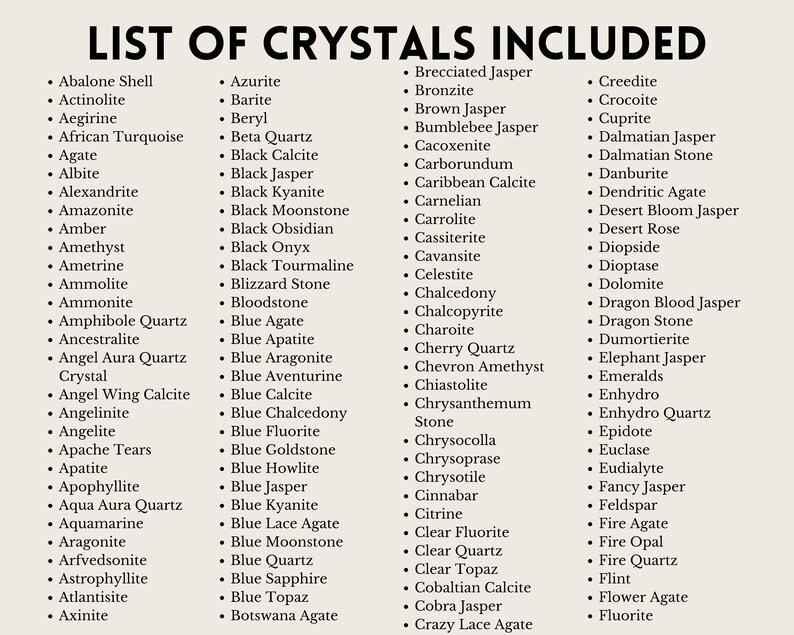 Pink- 300 Printable Crystal Meaning Cards / Crystal Information Cards ...