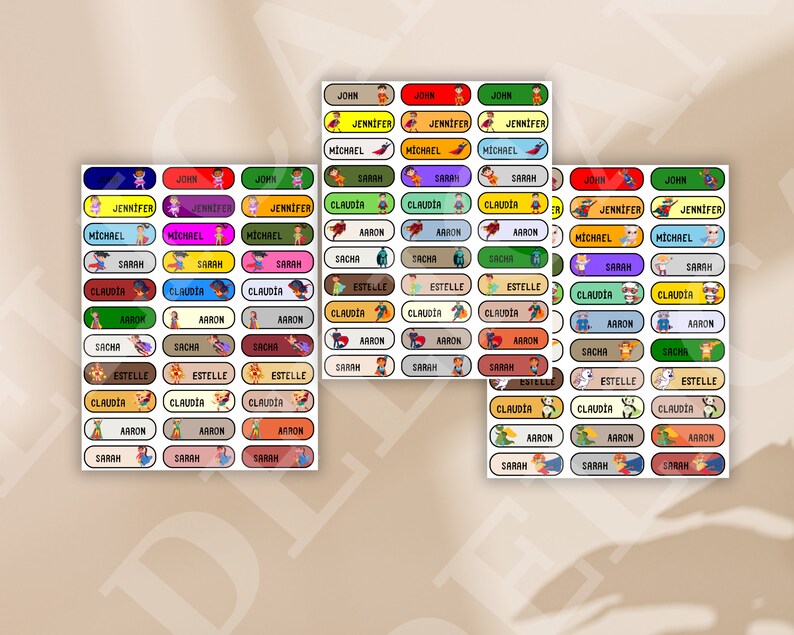 Cute Superhero School Supply Labels Editable Printable / Daycare Labels ...