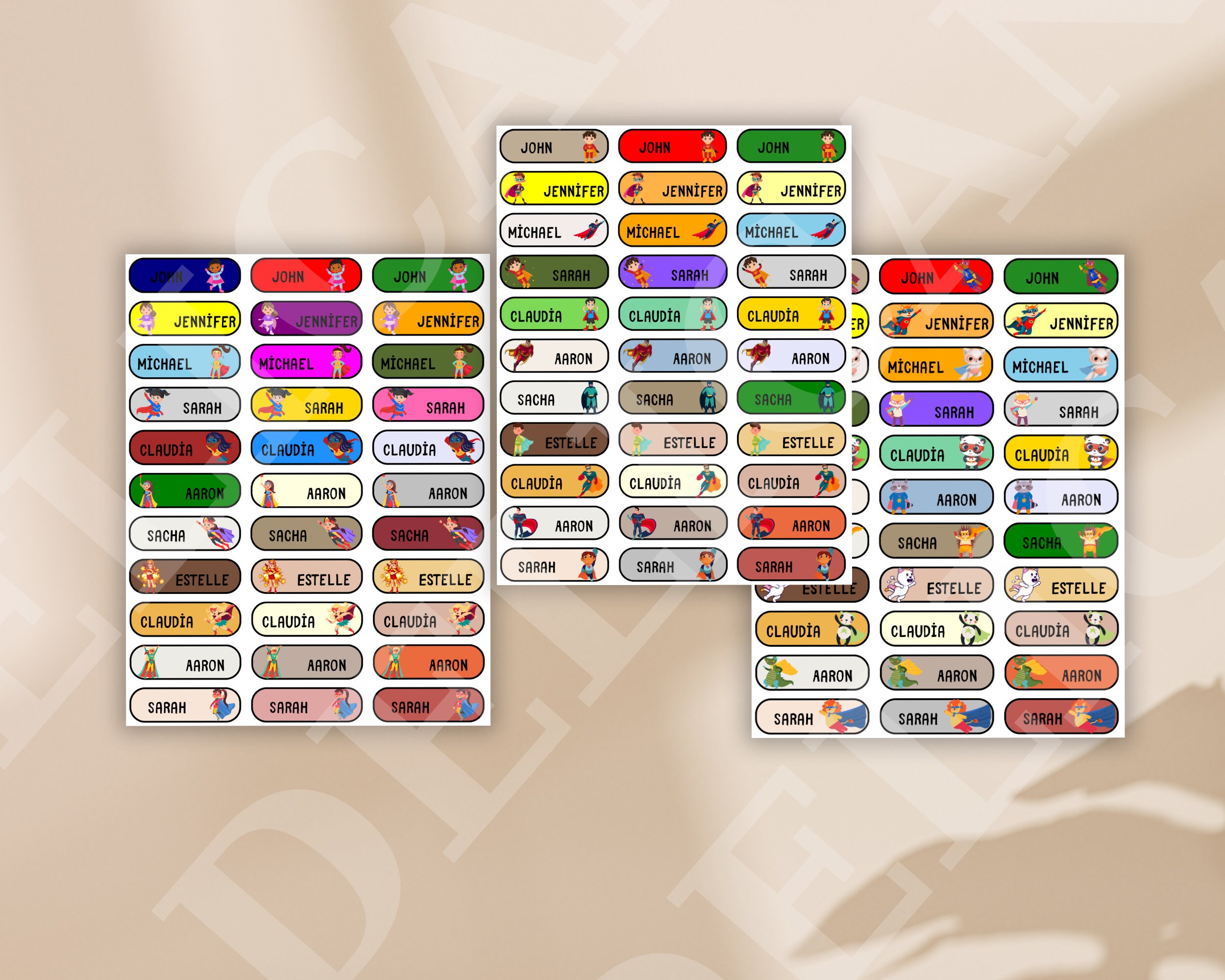 Cute Superhero School Supply Labels Editable Printable / Daycare Labels ...