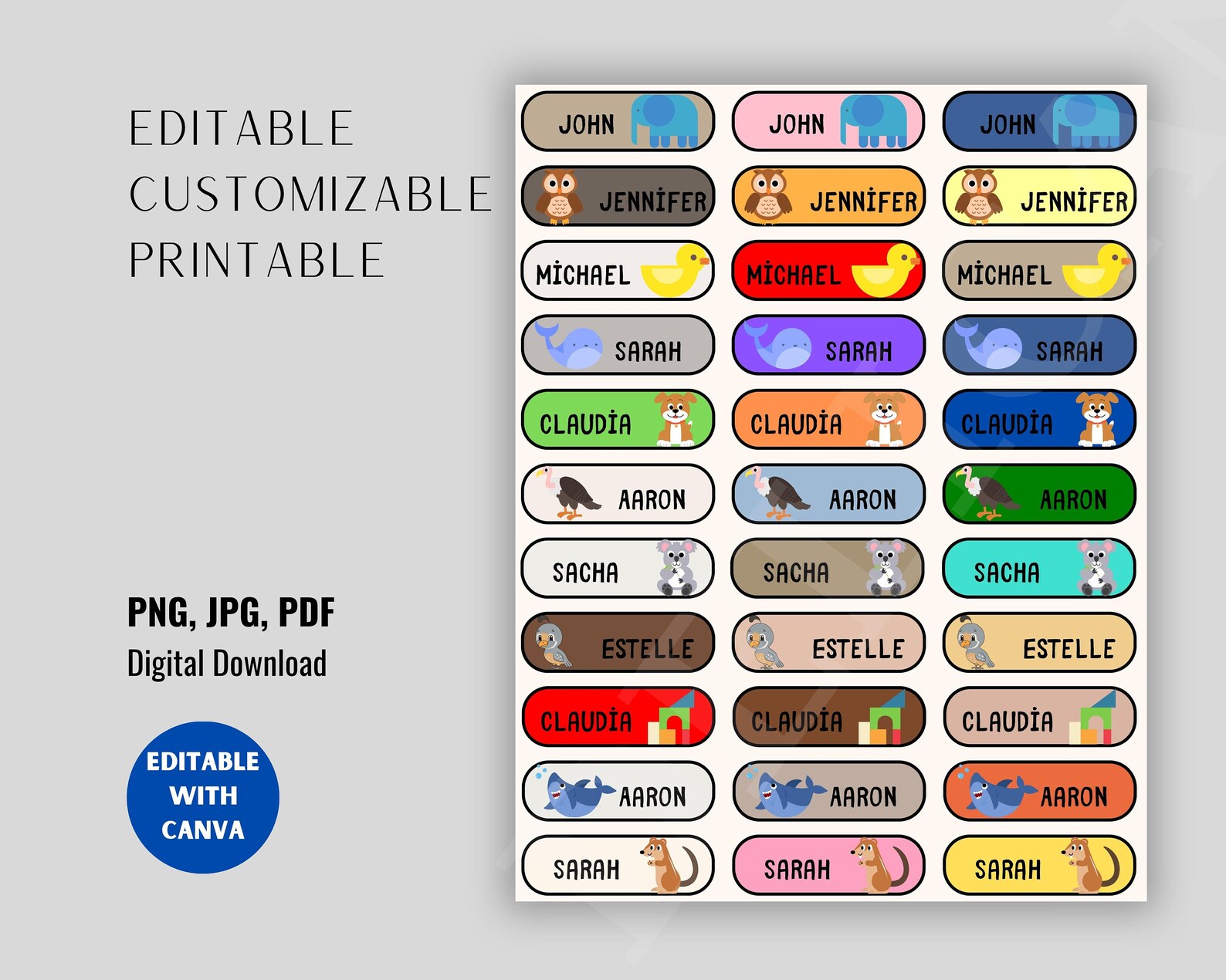 Editable Printable Preschool School Supply Labels / Daycare Labels ...