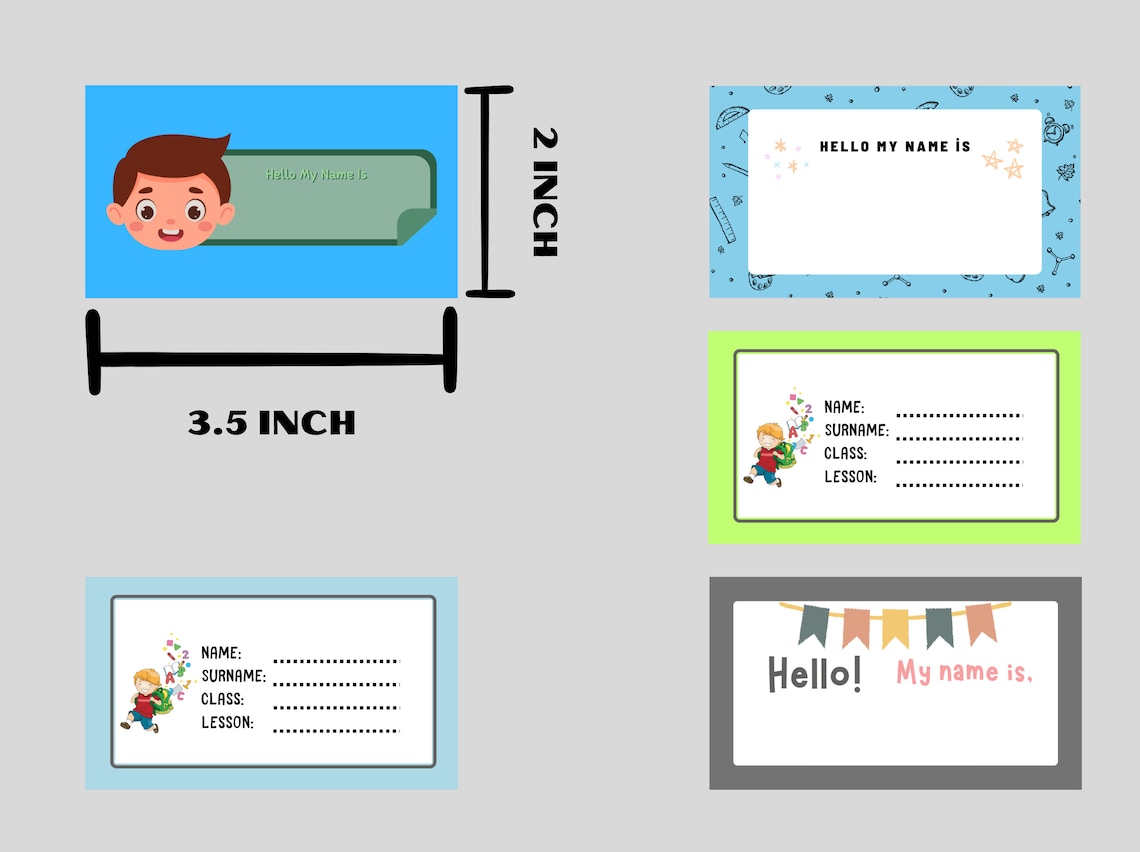 Editable Customizable Printable School Supply Labels for Kids, SVG ...
