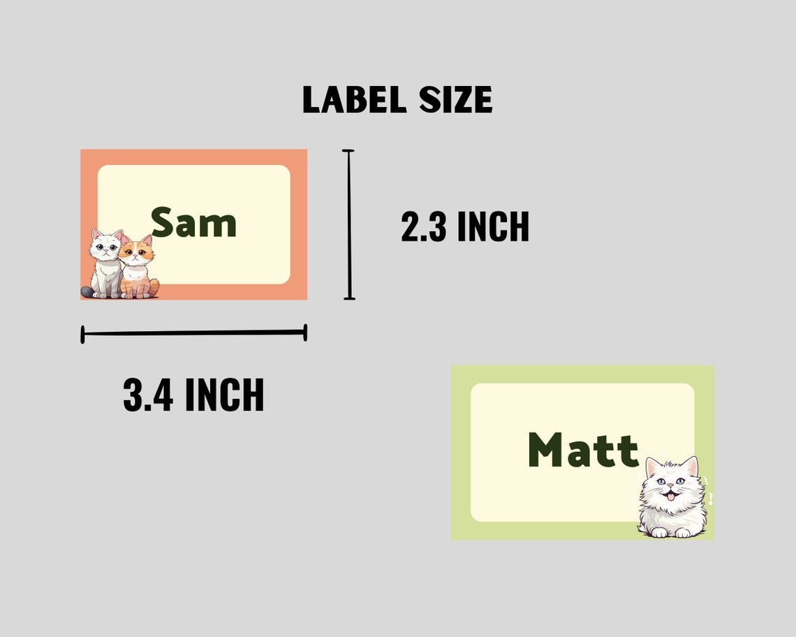 Cute Animal School Supply Labels, Editable Name Tag (digital Download ...