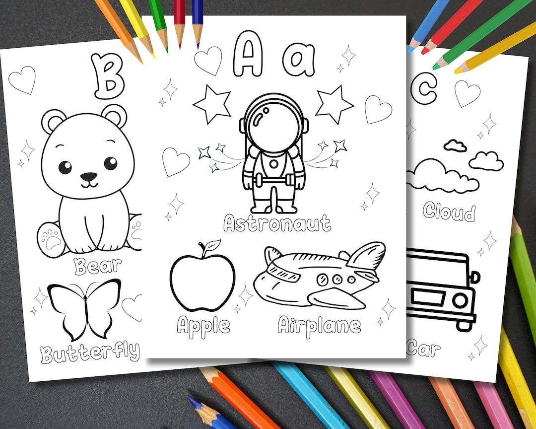 Printable Educational ABC Alphabet Coloring Pages for Kids / 26 ...