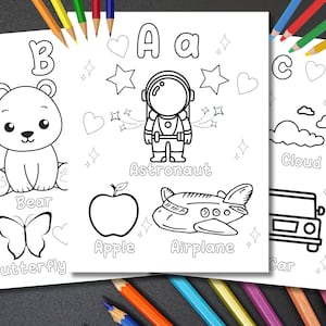 Printable Educational ABC Alphabet Coloring Pages for Kids / 26 ...