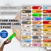 Farm Animal School Supply Labels Editable Printable / Daycare Labels ...