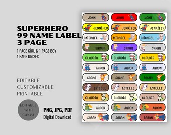 Space Theme Editable Printable School Supply Labels / Daycare Labels ...