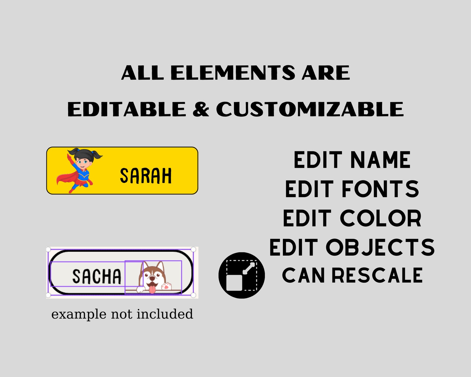 Cute Superhero School Supply Labels Editable Printable / Daycare Labels ...