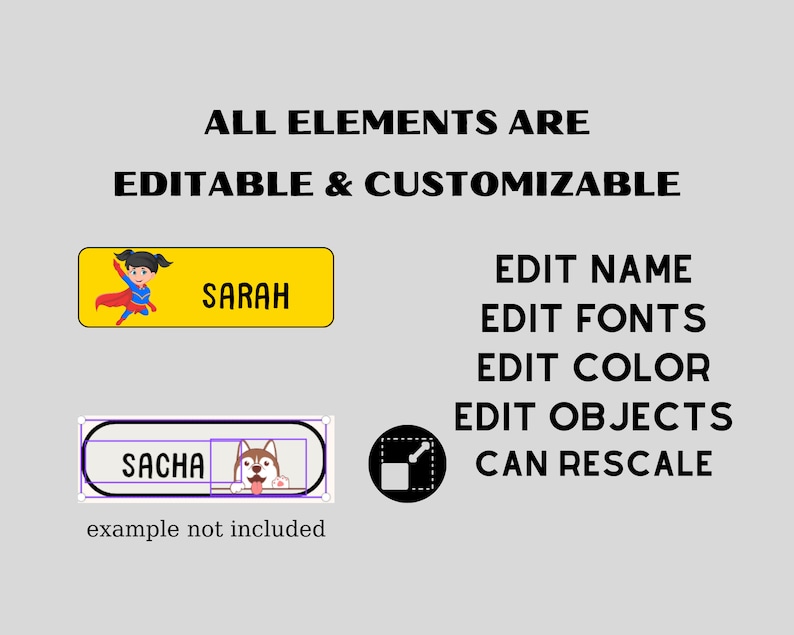 Cute Superhero School Supply Labels Editable Printable / Daycare Labels ...