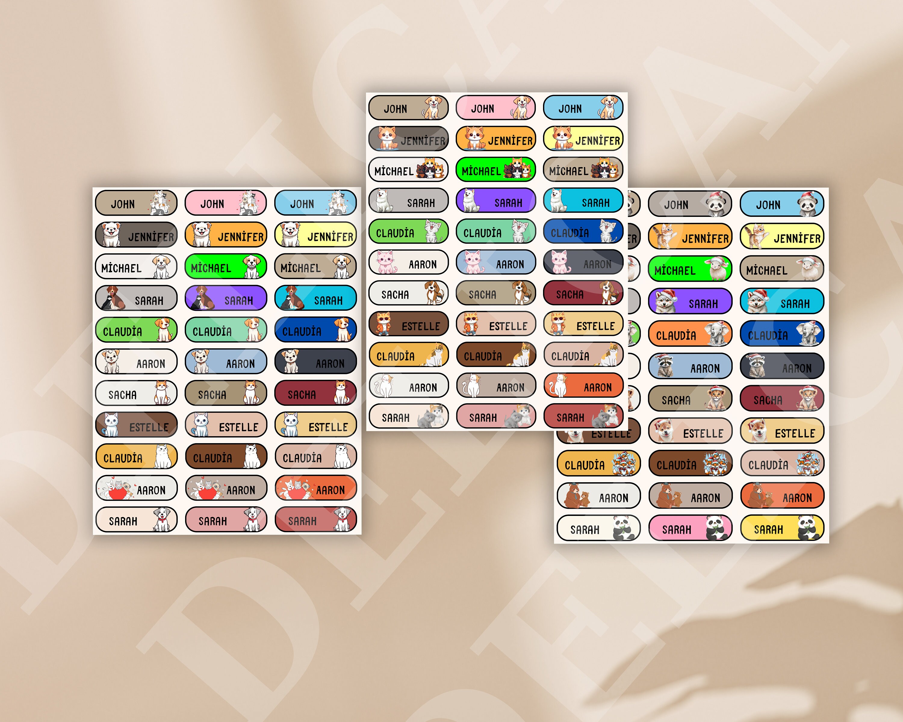 Cute Animal School Supply Labels Editable Printable / Daycare Labels ...