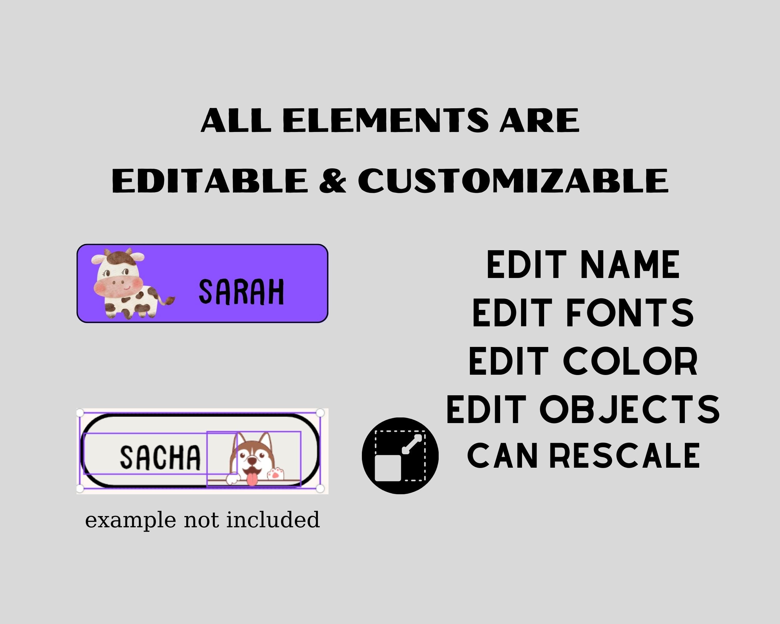 Farm Animal School Supply Labels Editable Printable / Daycare Labels ...