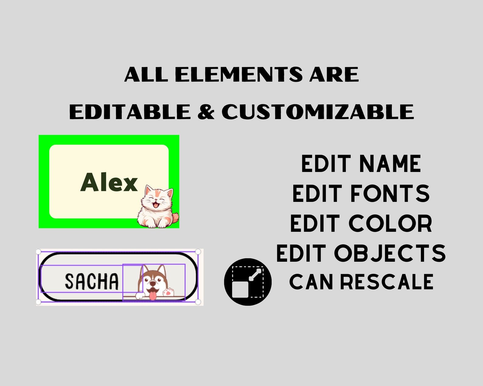 Cute Animal School Supply Labels Editable Printable / Daycare Labels ...