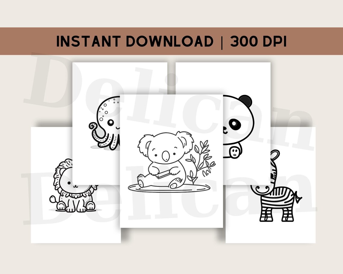Printable Educational Animal Coloring Pages for Kids / 26 - Etsy