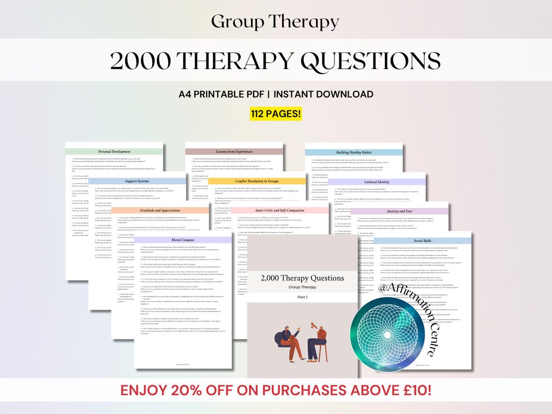 2000 Group Therapy Questions Part 1 Progress Note Guide, Group Therapy ...