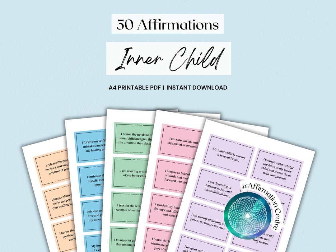 50 Inner Child Affirmation Cards Printable - Healing Childhood Wounds ...