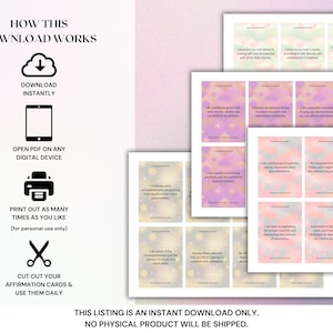 100 Positive Affirmations-printable Digital Affirmation Cards-personal ...