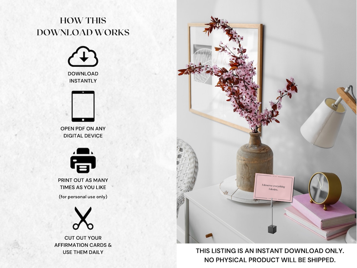 100 Self-love Affirmations Printable Manifesting Cards Positive ...