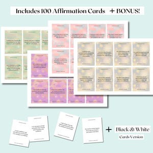100 Positive Affirmations-printable Digital Affirmation Cards-personal ...