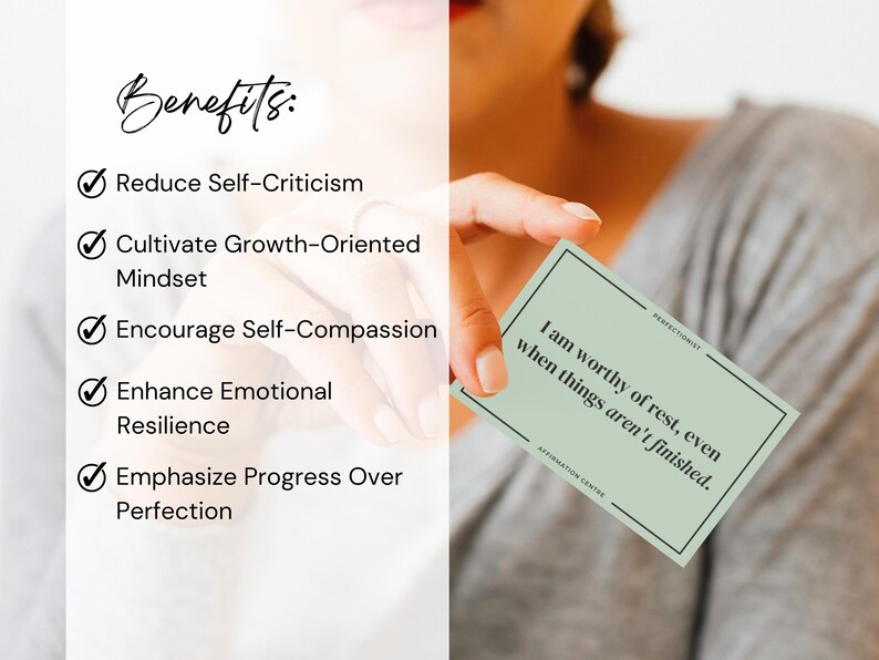 50 Perfectionist Affirmation Cards Perfectionism CBT Workbook Therapy ...