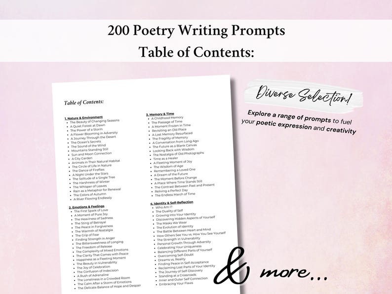 200 Poetry Writing Prompts - Creative Writing - Poets Expressive ...