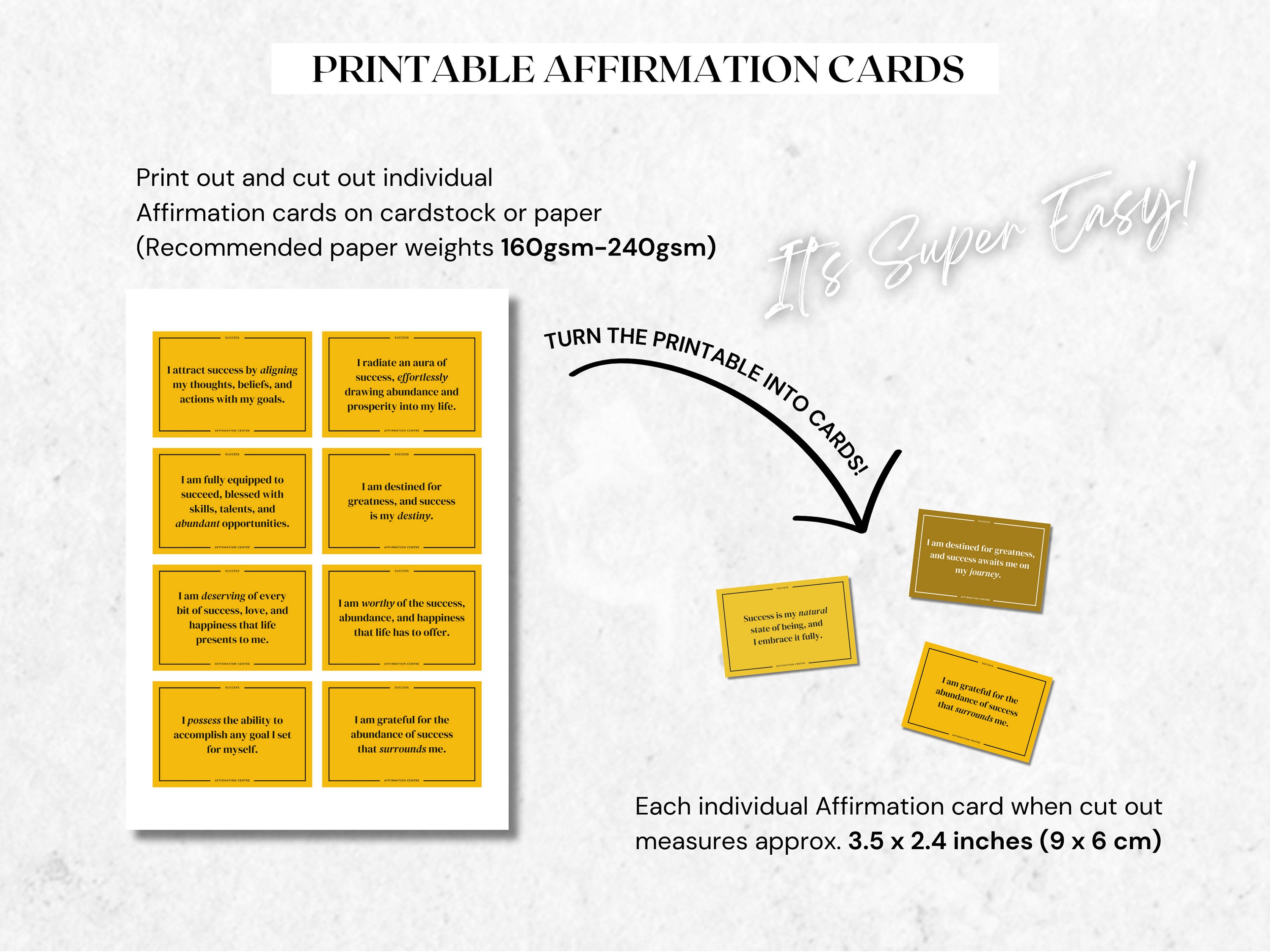 100 Success Affirmation Cards Printable Mindset Mastery Manifest ...