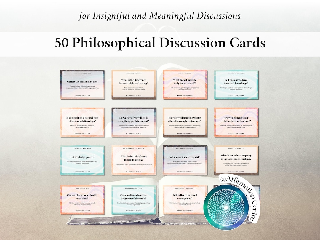 50 Philosophical Discussion Cards - Daily Philosophy Socrates Marcus ...