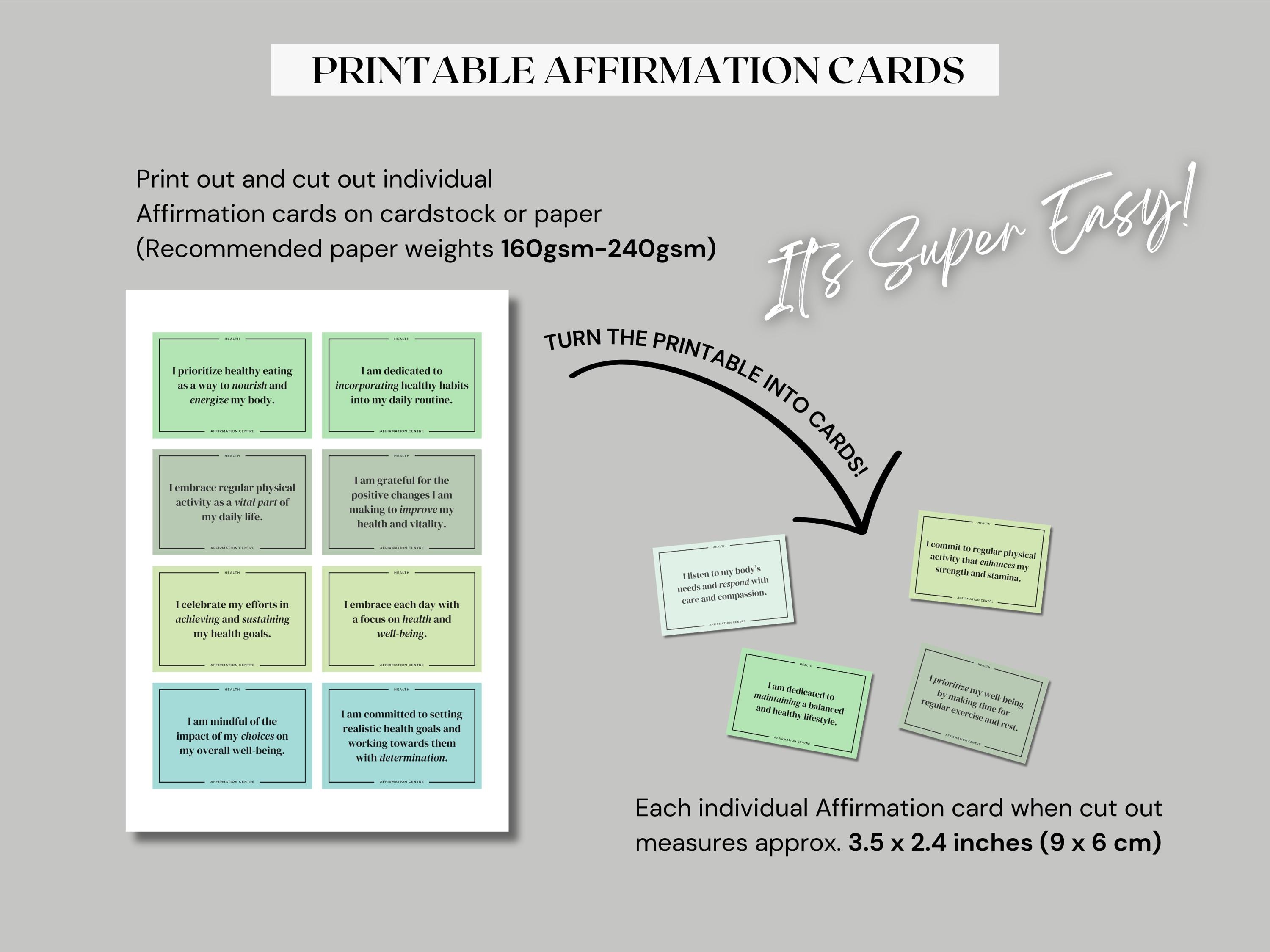 50 Health Affirmation Cards Printable - Holistic Health - Healing ...