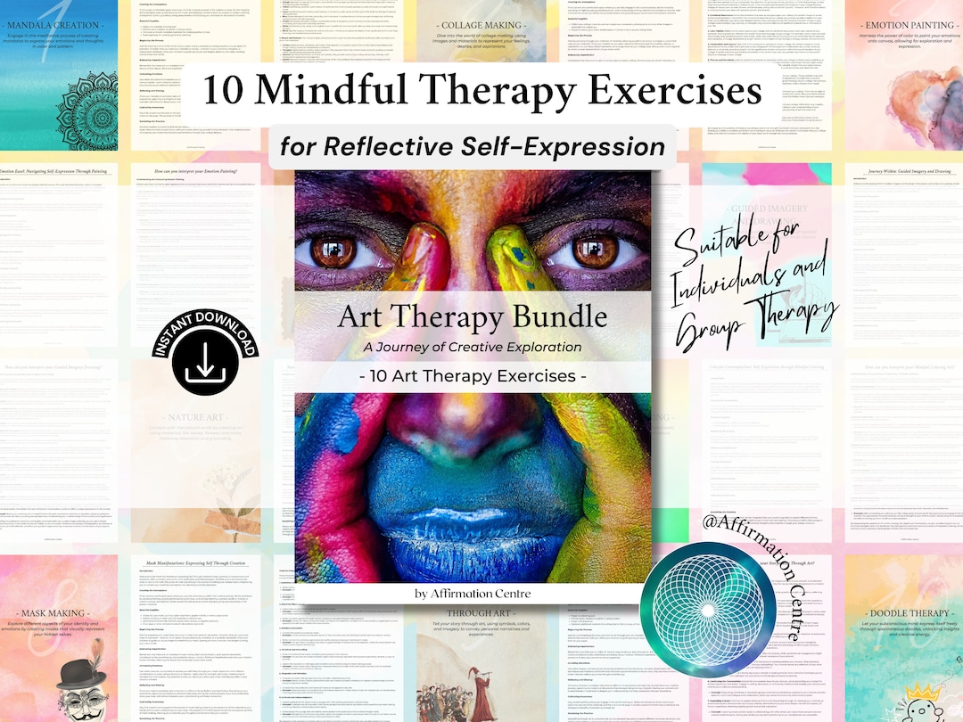10 Art Therapy Mindfulness Exercises Therapy Worksheets Individual ...