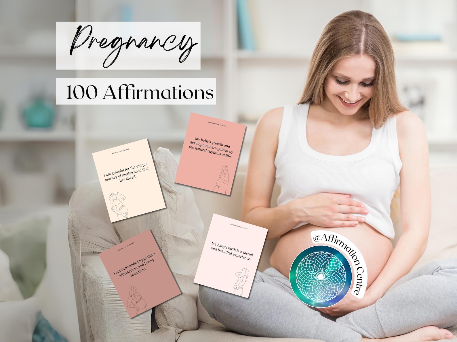 100 Pregnancy & Birth Affirmation Cards Printable - Positive Birth ...