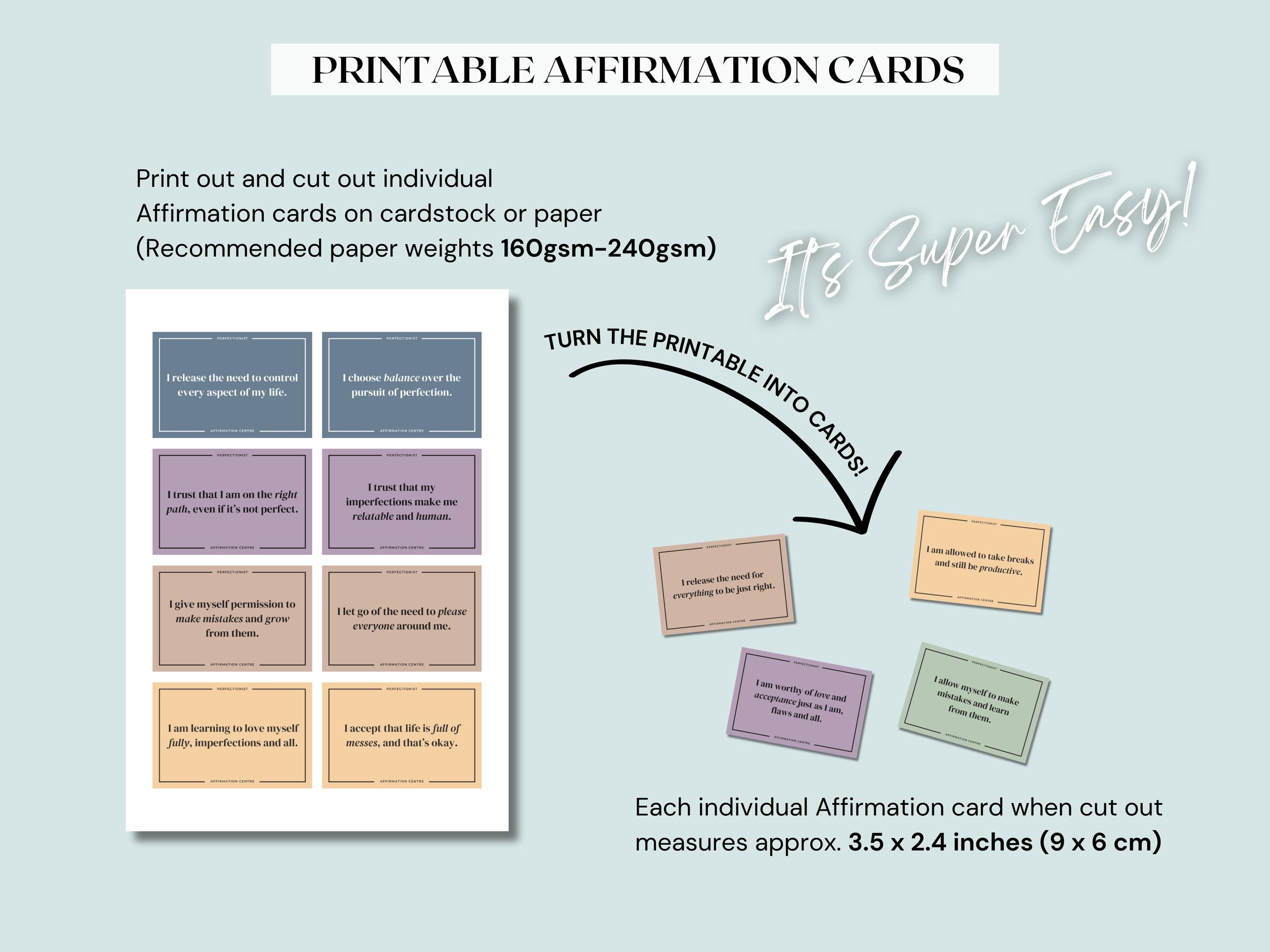 50 Perfectionist Affirmation Cards Printable - Overcoming Perfection ...