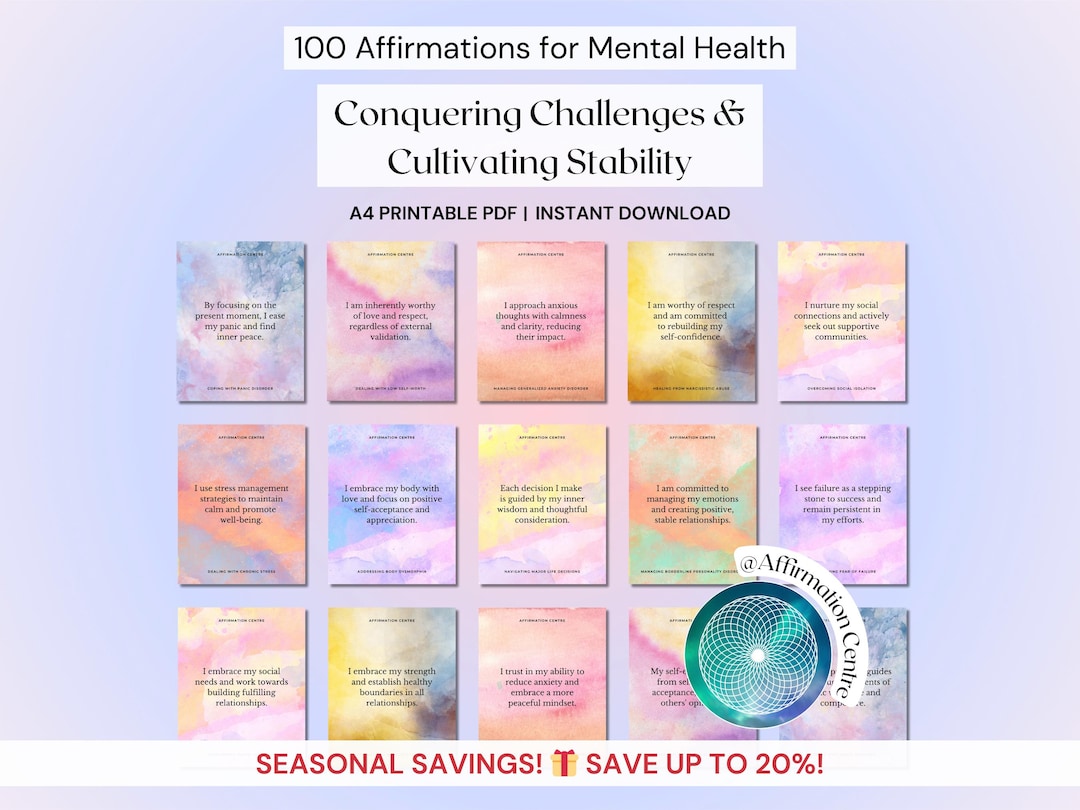 100 Mental Health Cards -coping Skills Cards -DBT, ACT Acceptance ...